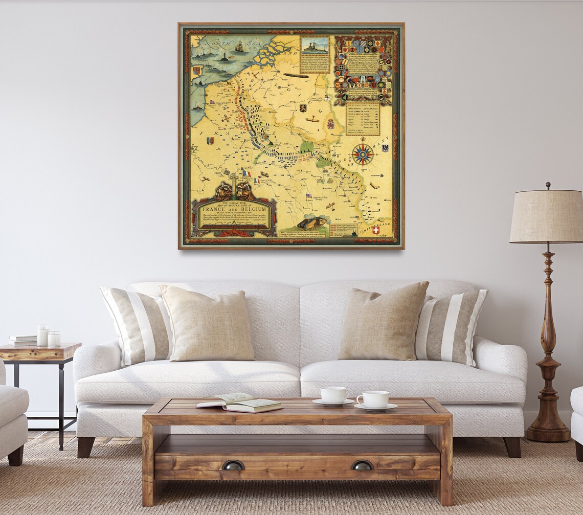 The Great War Map World War 1 Map World War 1 Poster France - Etsy