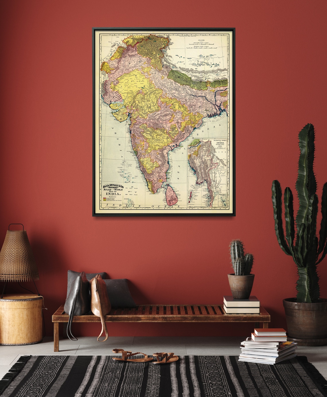 Old Map of India Vintage India Map India Poster Decor - Etsy