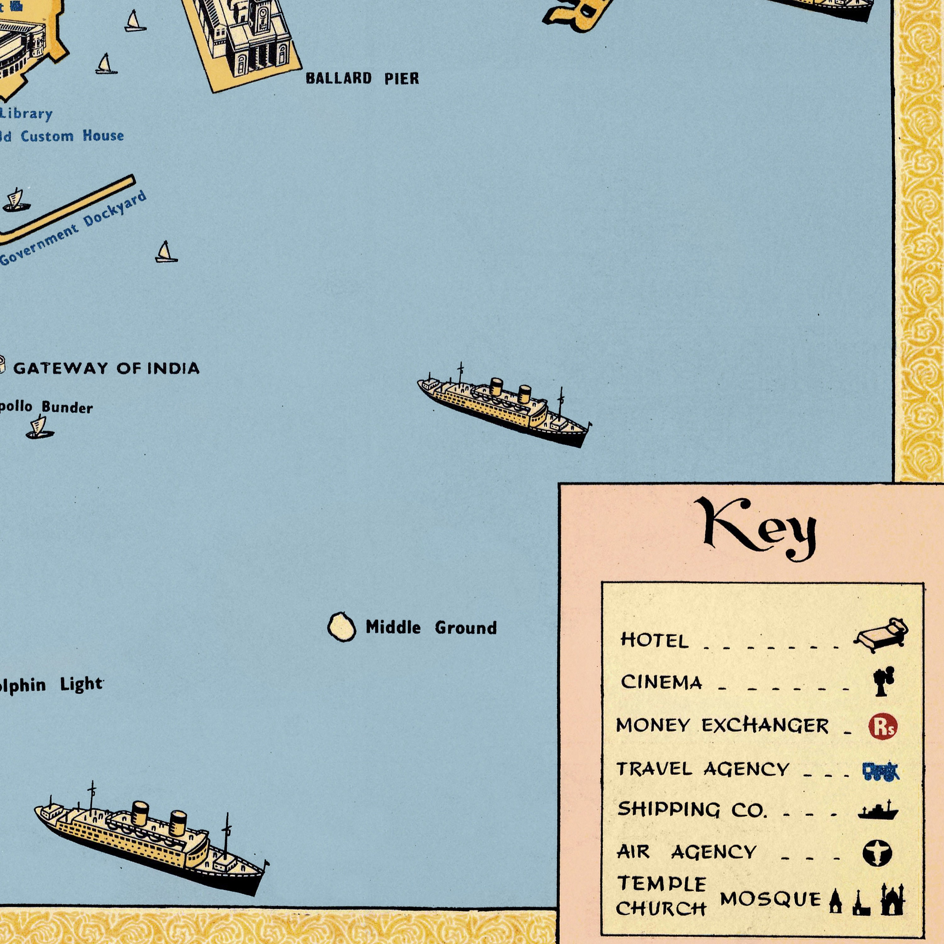 Mumbai Vintage Map Print| Old Bombay Square Poster| Wall Art Home Gift ...