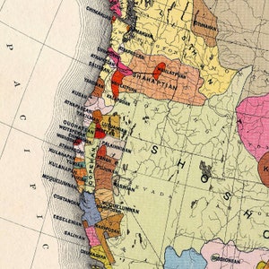 Linguistic Map of American Indians, Native American Language Map ...