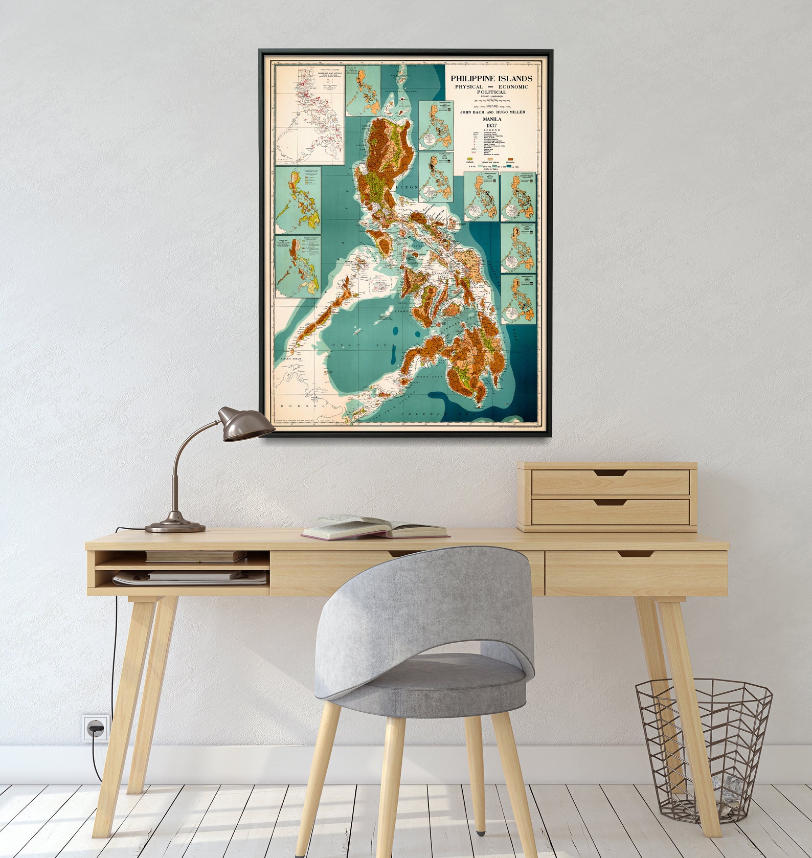 Philippine Islands Vintage Map Poster Philippines Art Print - Etsy