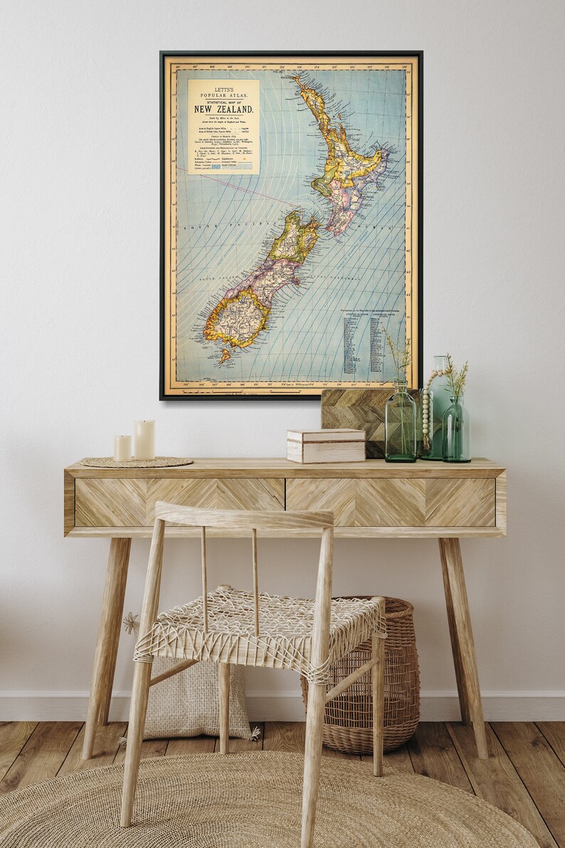Old Map of New Zealand Vintage New Zealand Map New Zealand - Etsy