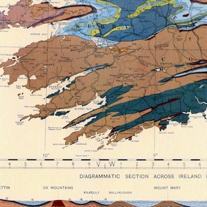 Geological Map of Ireland| Geologic Map Print| Geology Map| Science ...