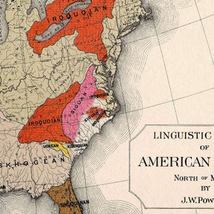 Linguistic Map of American Indians, Native American Language Map ...