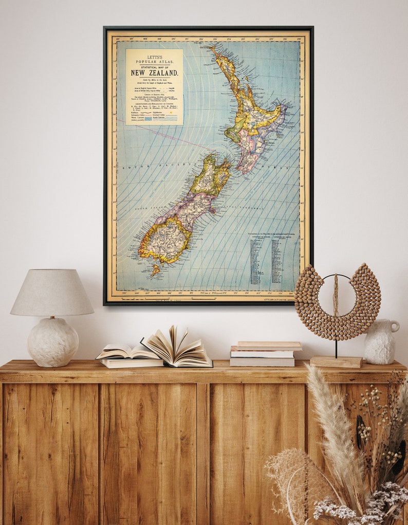 Old Map of New Zealand Vintage New Zealand Map New Zealand - Etsy