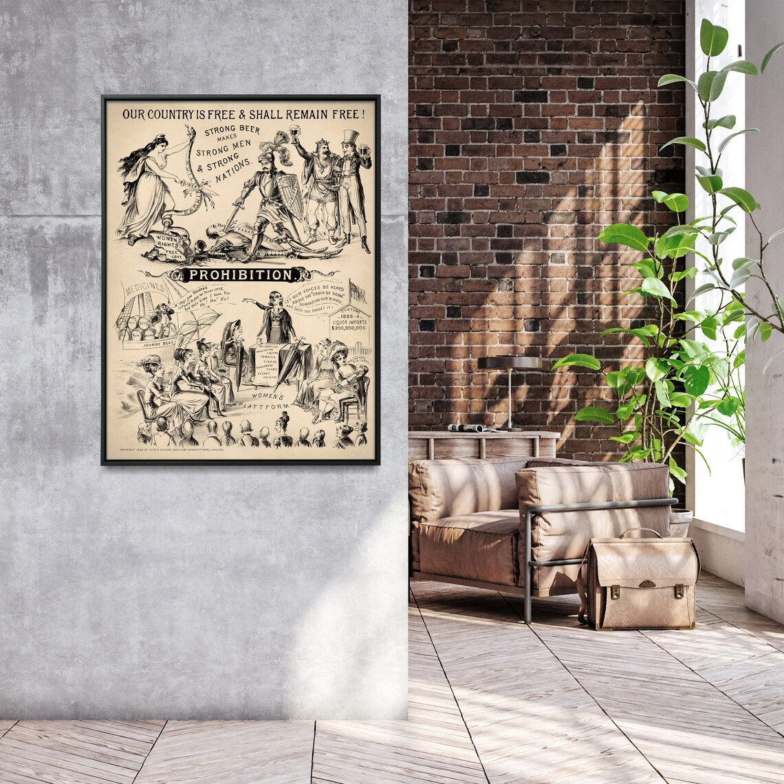 Vintage Prohibition Satirical Poster Print| 19th Century Political ...