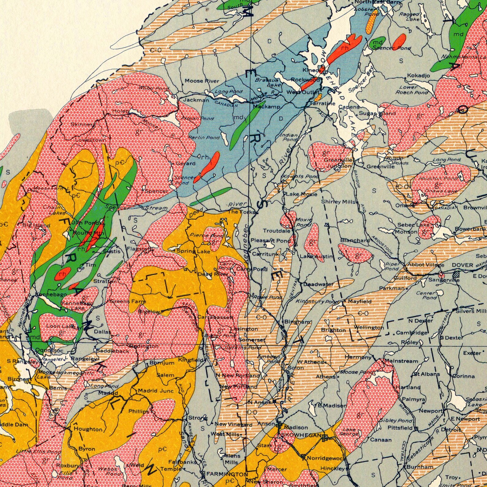 Geological Map of Maine Vintage Maine Map Geologic Map Us - Etsy