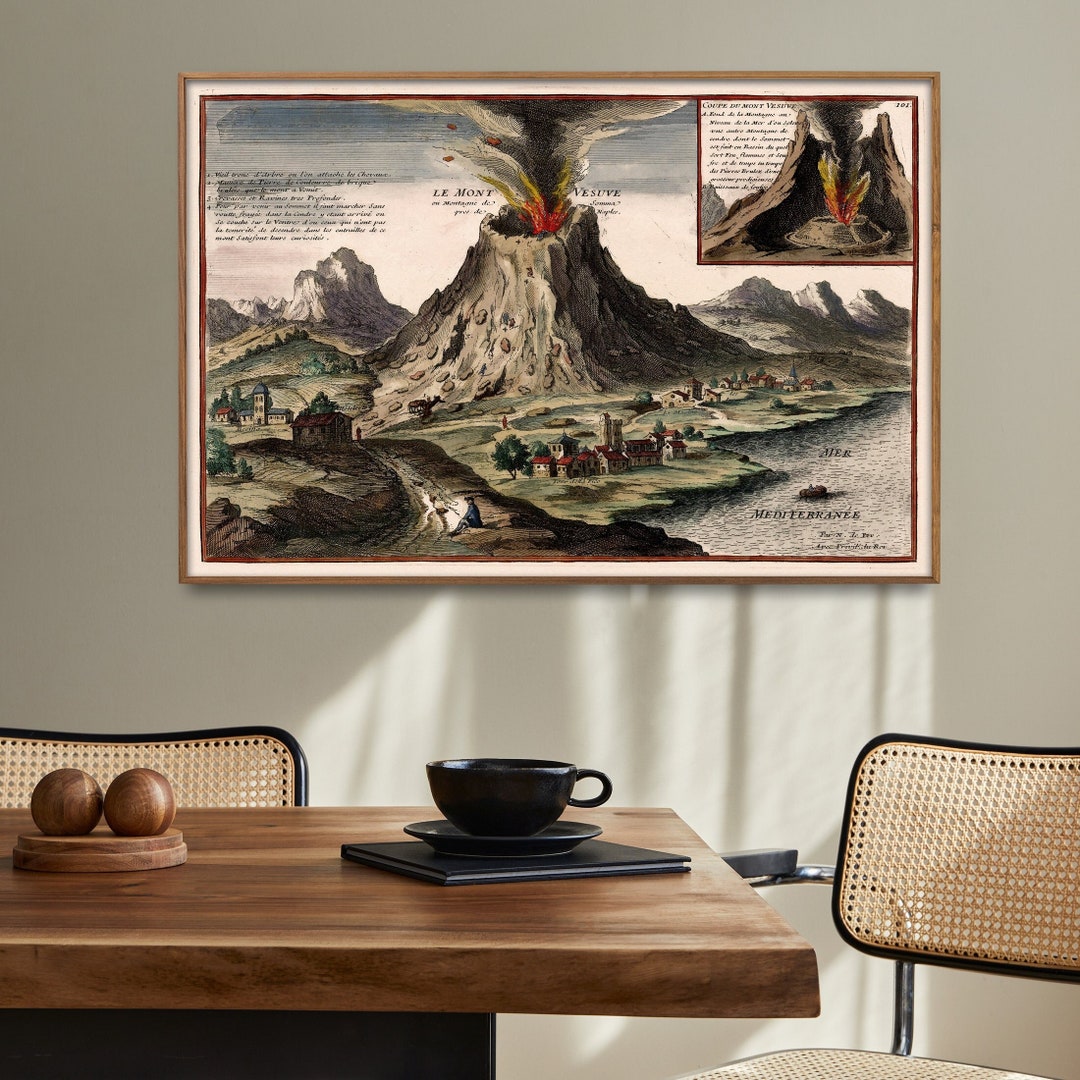 Mount Vesuvius: Volcano Eruption - Vintage Engraving Print| Geology ...