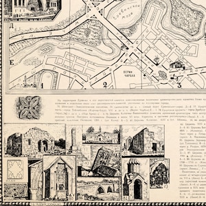 Yerevan Vintage Map Print Yerevan Historical Chart Poster Armenian Wall ...
