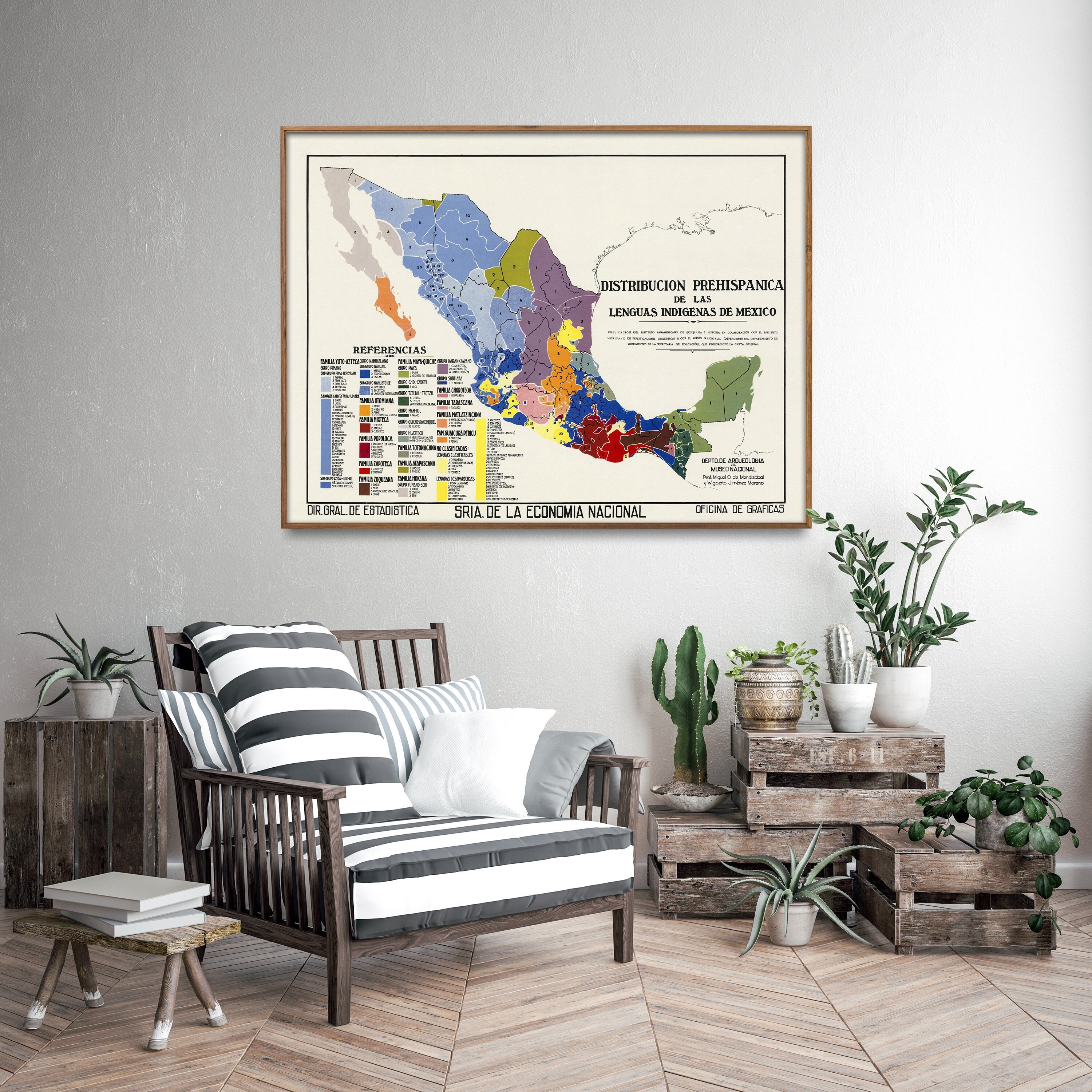 Mexico Indigenous Languages Vintage Map Print Mexican Indians - Etsy