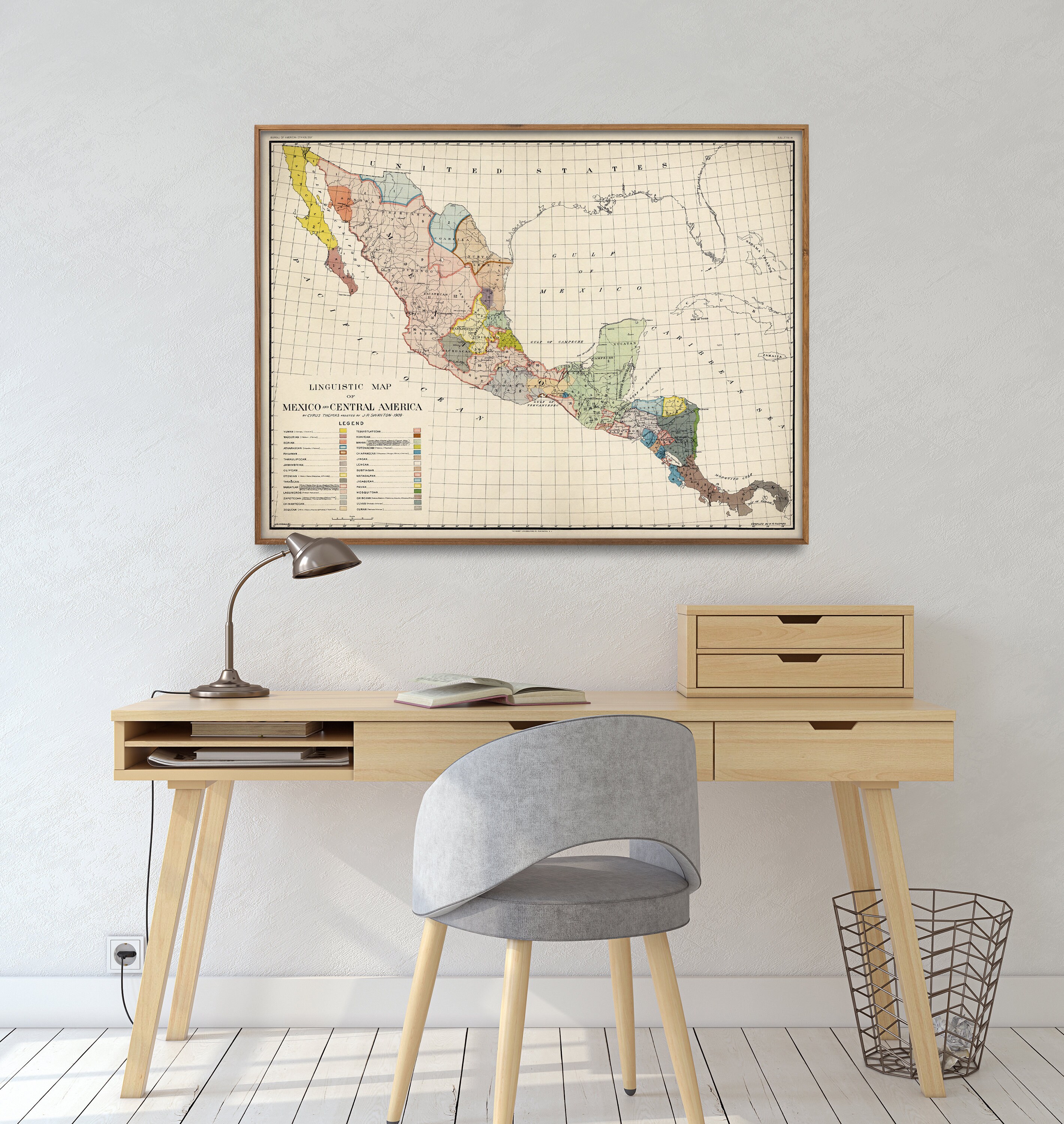 Linguistic Map of Central America Indians Indigenous Language - Etsy