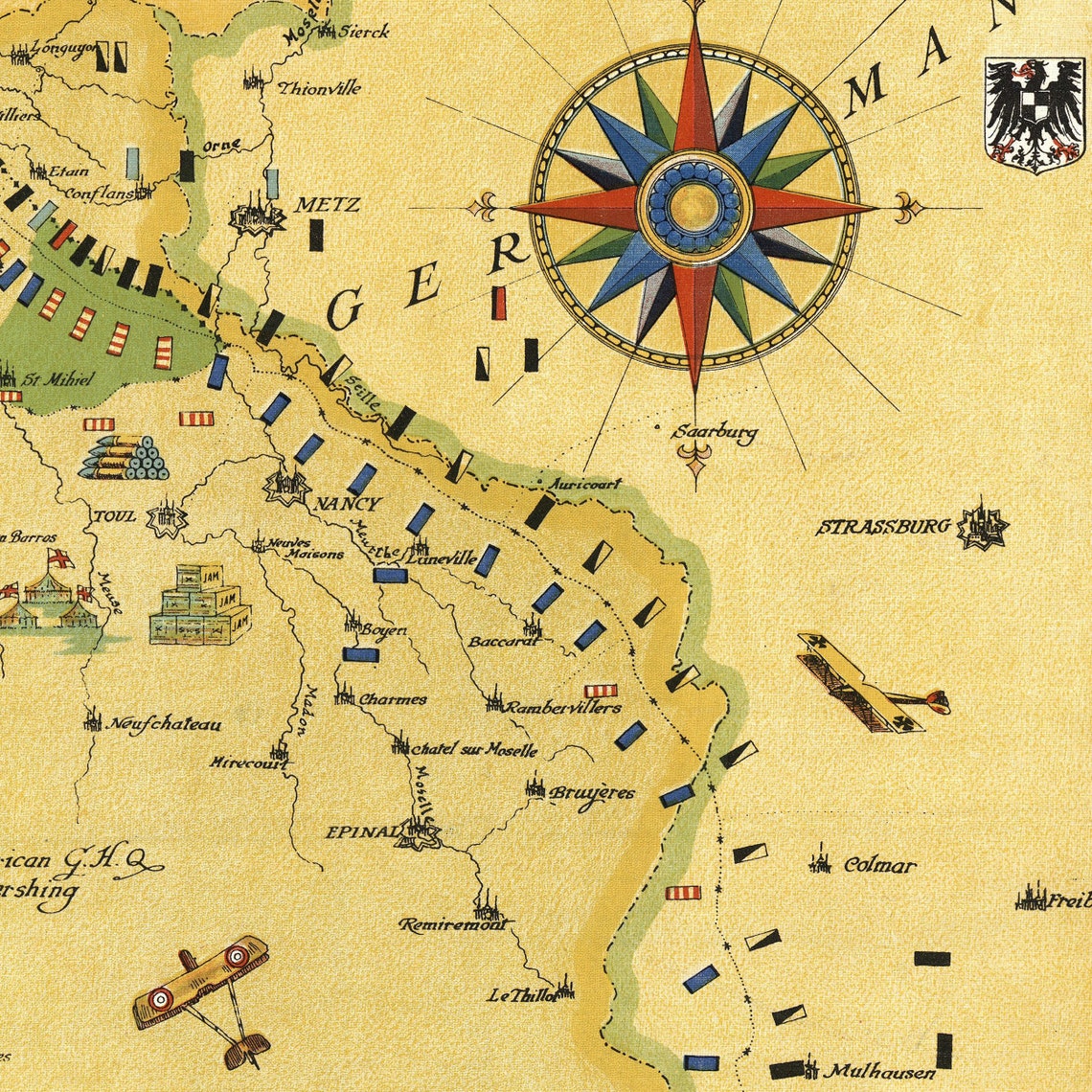 The Great War Map World War 1 Map World War 1 Poster France - Etsy