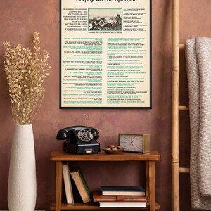 Murphy's Law Vintage Poster Print| Humorous Wall Art| Funny Home Gift ...