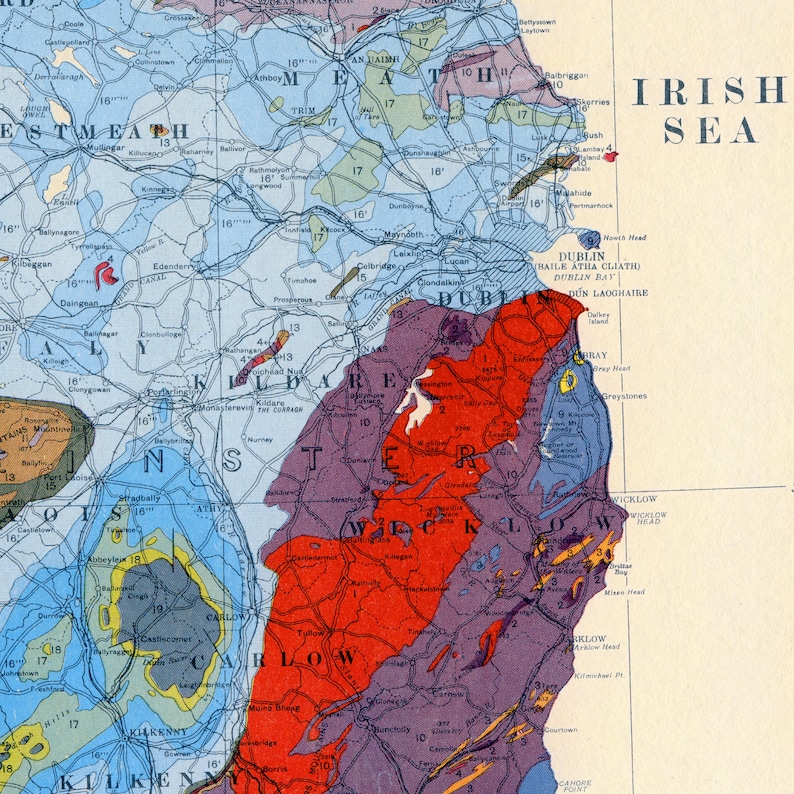 Geological Map of Ireland Geologic Map Print Geology Map - Etsy