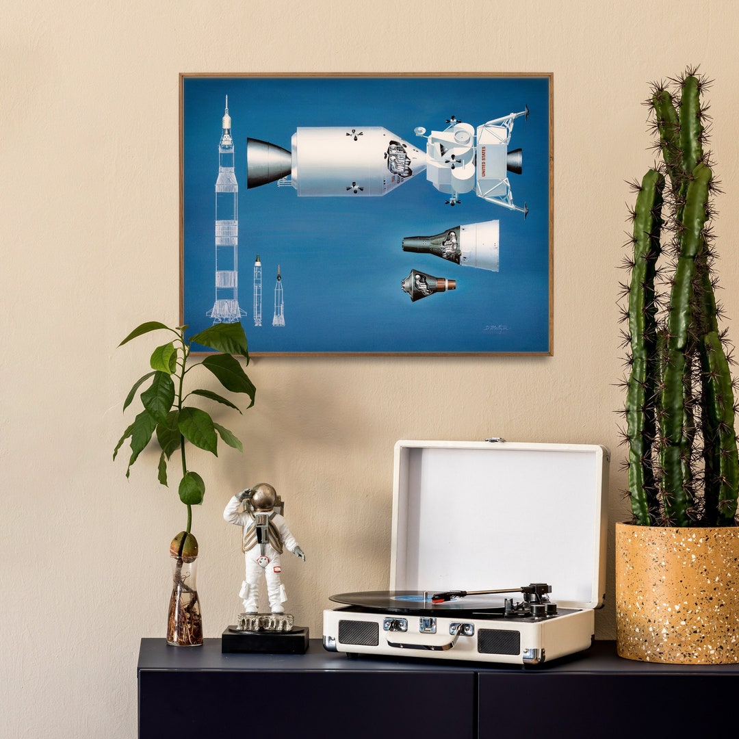 NASA Spacecrafts - Vintage Comparison Chart Print, Mercury Gemini ...