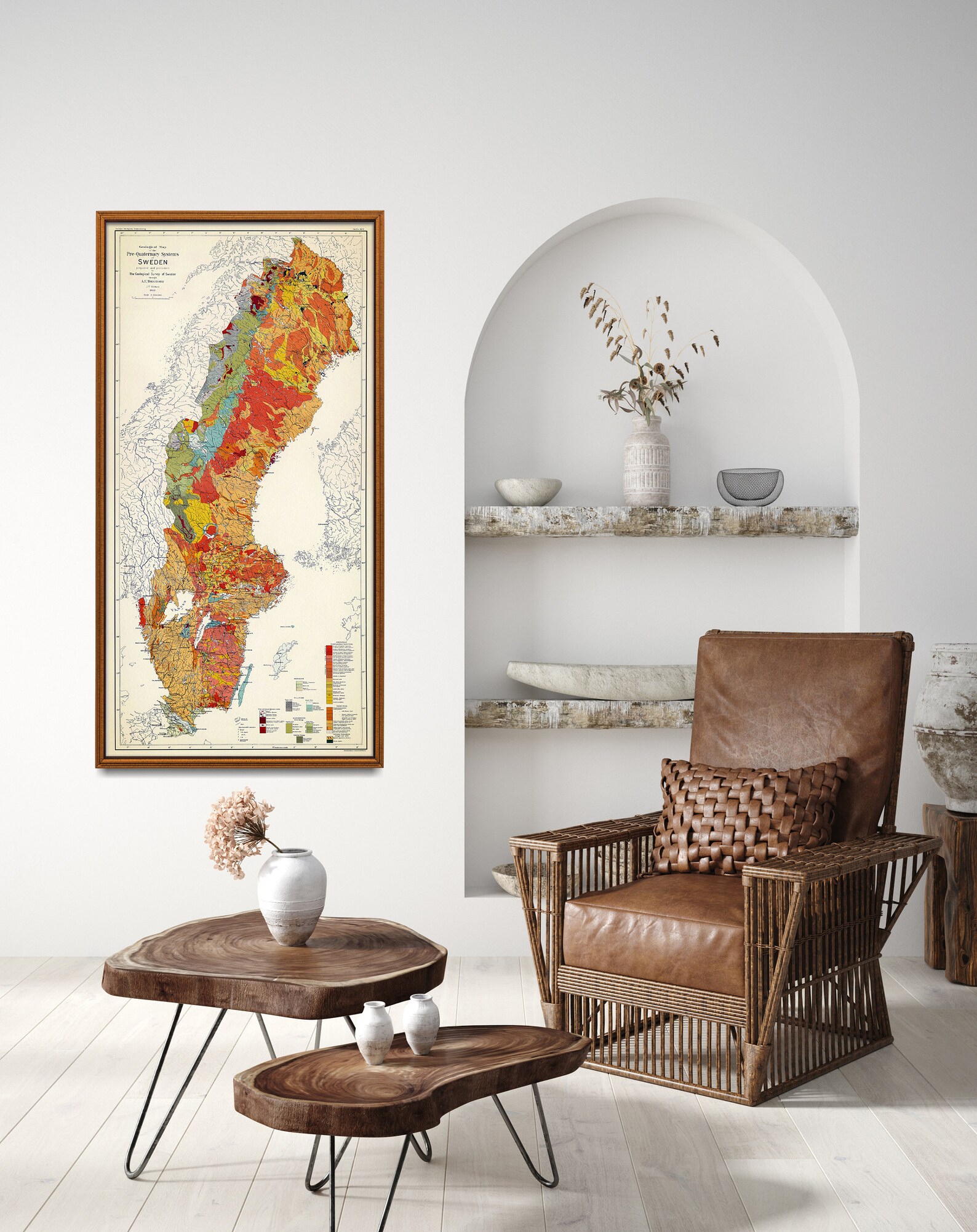 Geological Map of Sweden Geologic Sweden Map Geology Map - Etsy