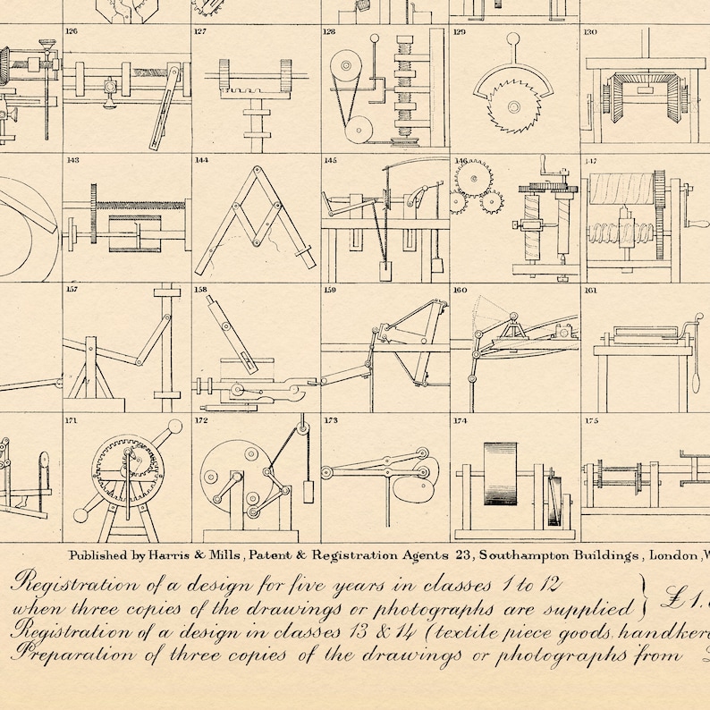 Mechanical Movements Vintage Chart Print Mechanics Science - Etsy