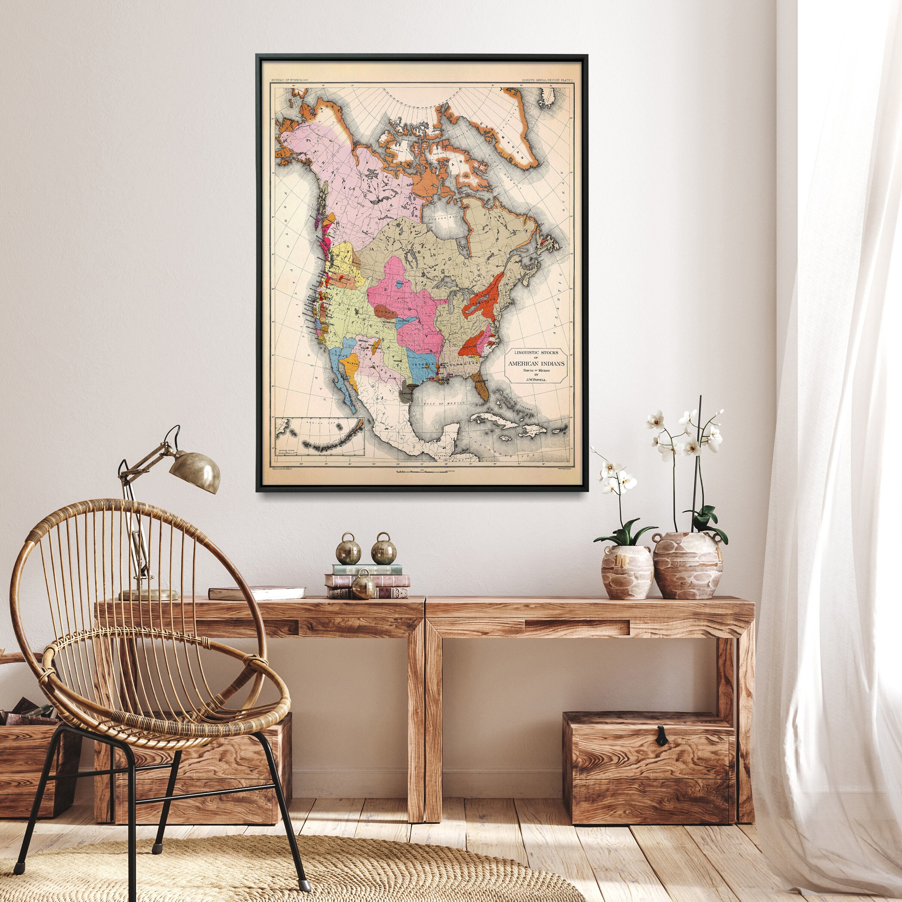 Linguistic Map of American Indians Native American Language | Etsy