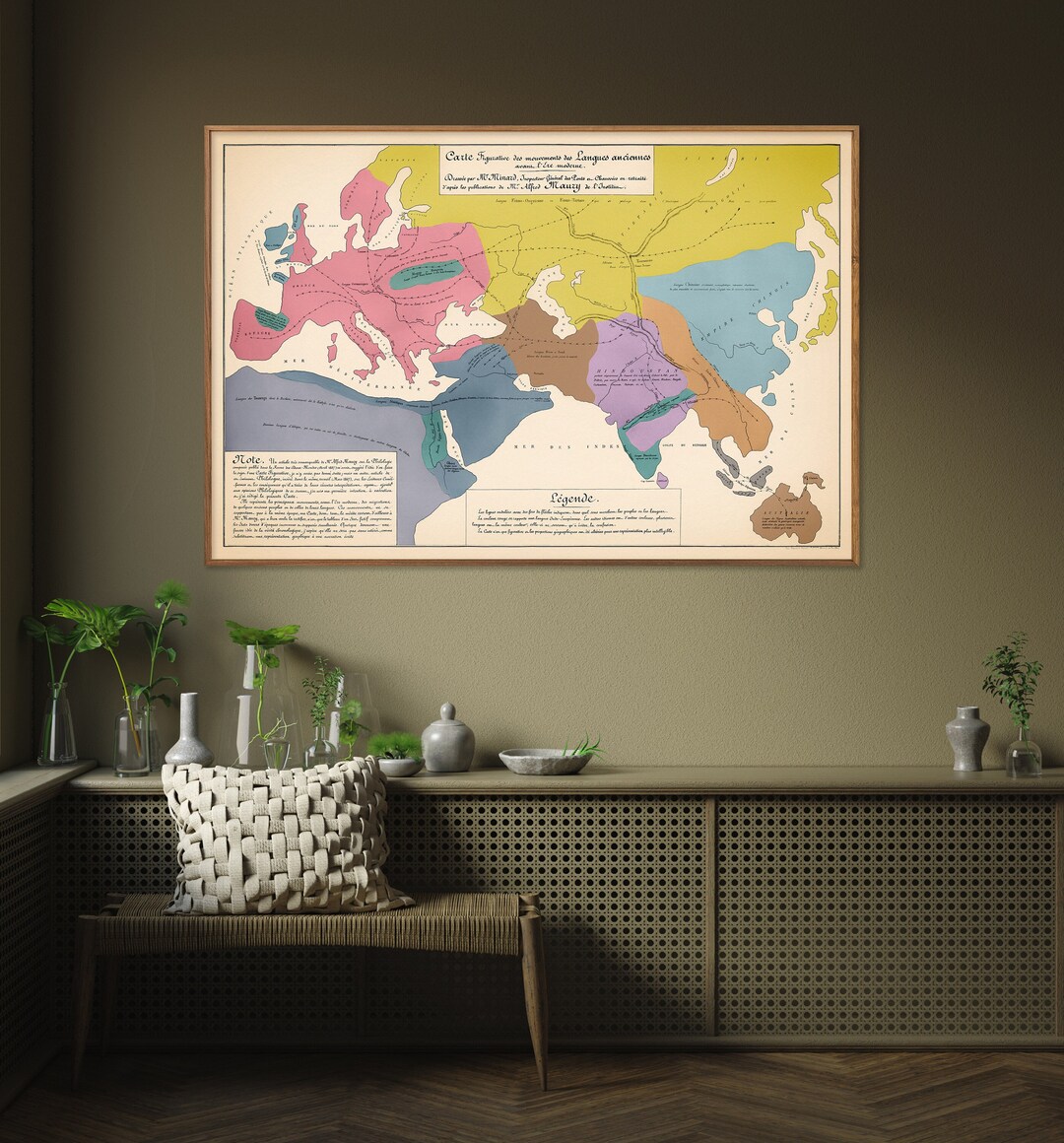 Ancient Languages Movement - Vintage Chart Print, Linguist Wall Art ...