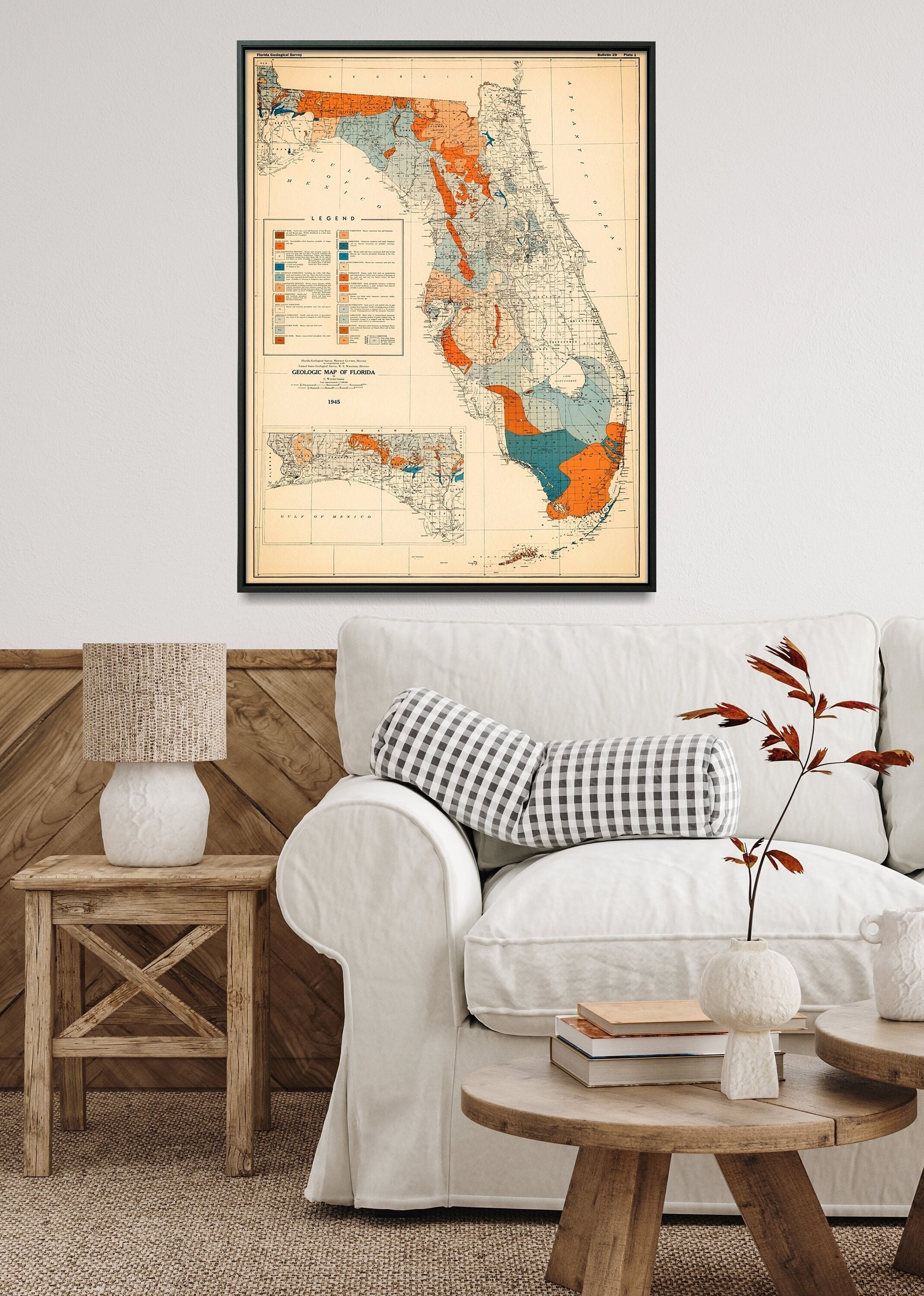 Geological Map of Florida Geologic Florida Vintage Map Print | Etsy