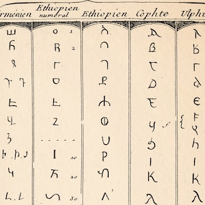 Ancient & Primitive Alphabets Vintage Chart Print| World Languages ...