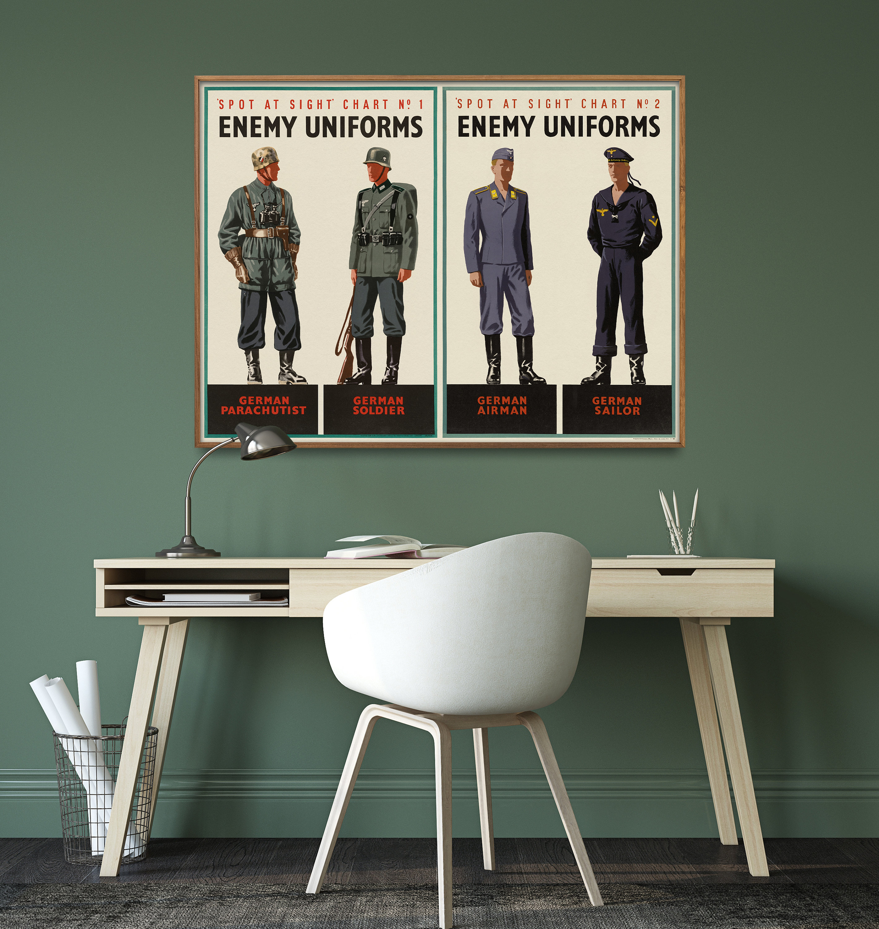 World War 2 German Uniforms Chart WW2 British Propaganda - Etsy