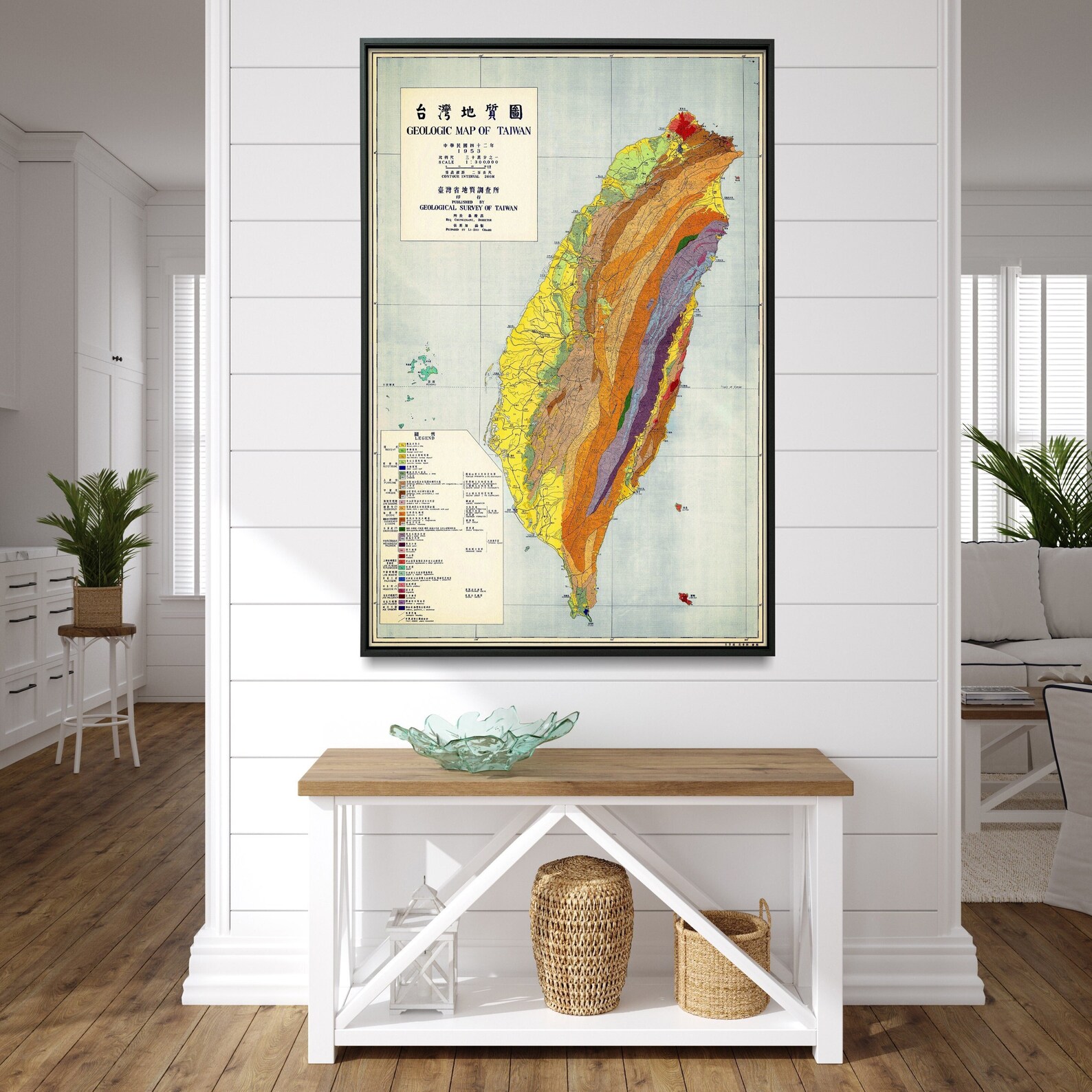 Geological Map Of Taiwan Geologic Taiwan Map Geology Map | Etsy