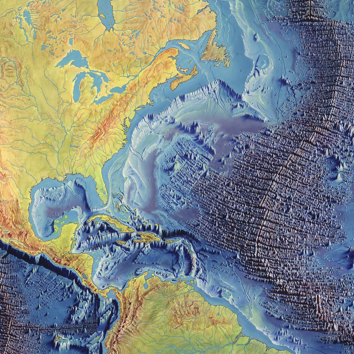 World Ocean Floor Map Large World Map Ocean Wall Art Ocean - Etsy