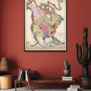 Linguistic Map of American Indians, Native American Language Map ...