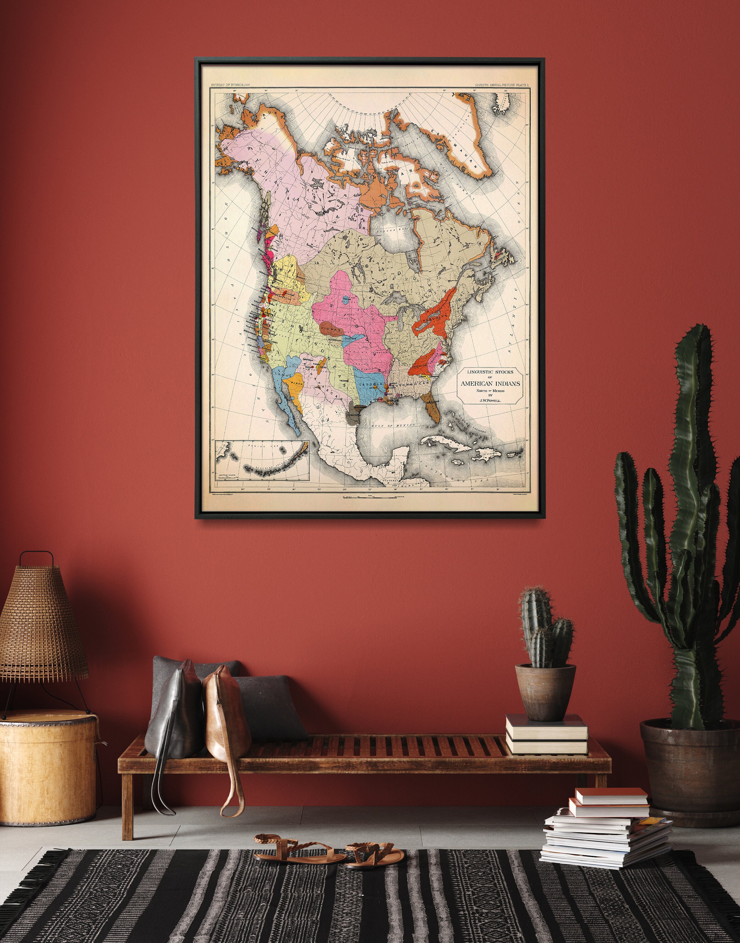 Linguistic Map of American Indians Native American Language | Etsy