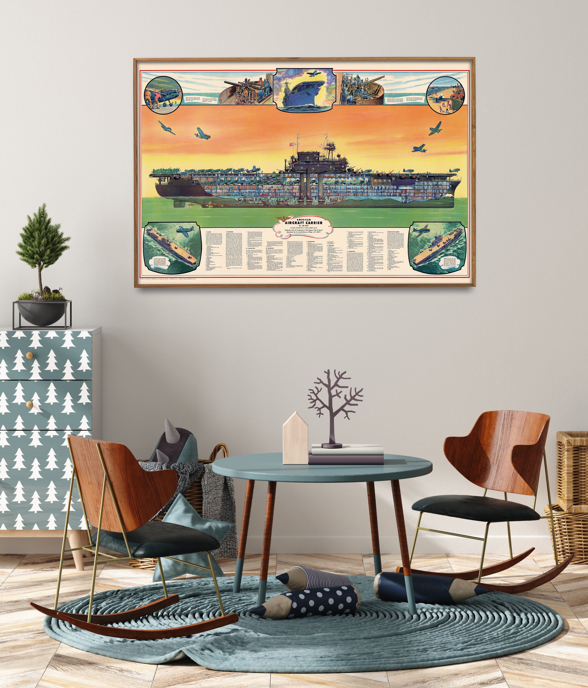 WW2 American Aircraft Carrier Poster U.S.S. - Etsy