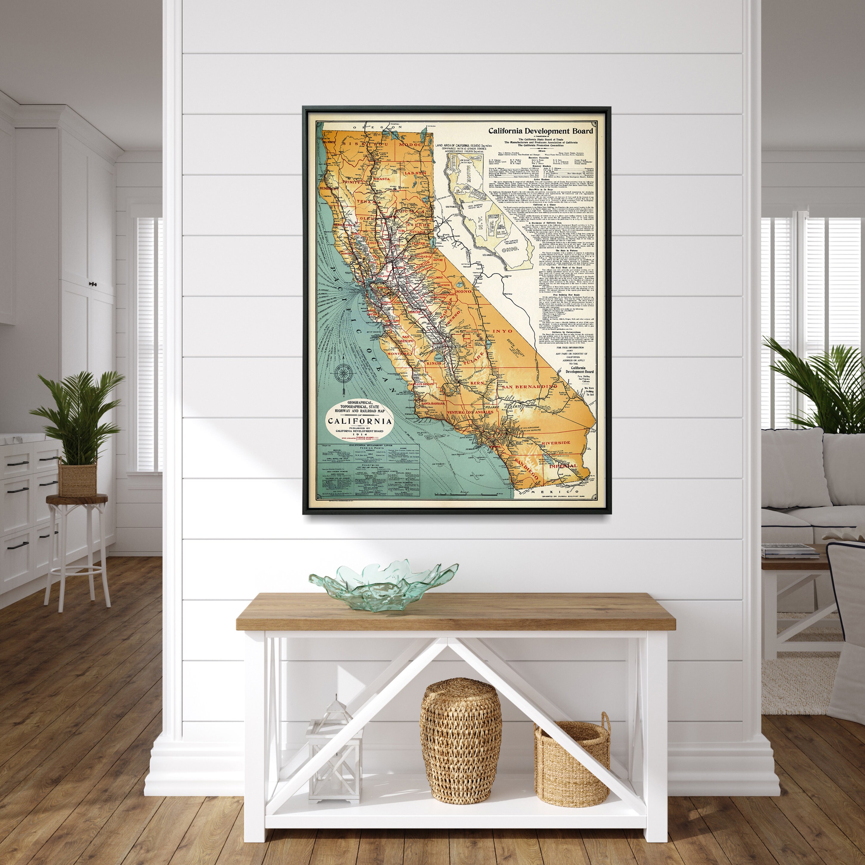Old Map of California Print Vintage Map Poster Home Gift - Etsy