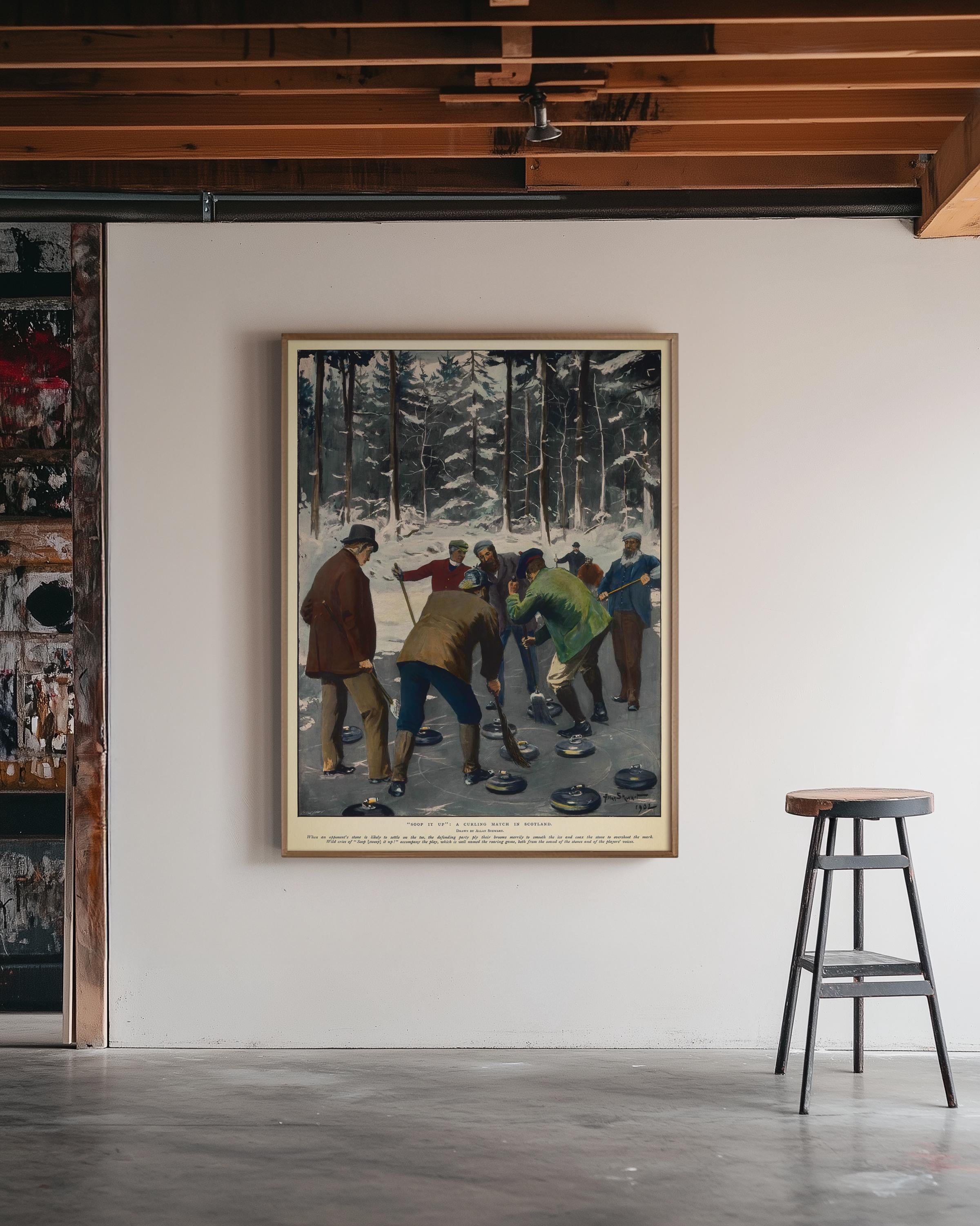 Scotland Curling Game, Vintage Poster Print, Winter Sports Wall Art ...