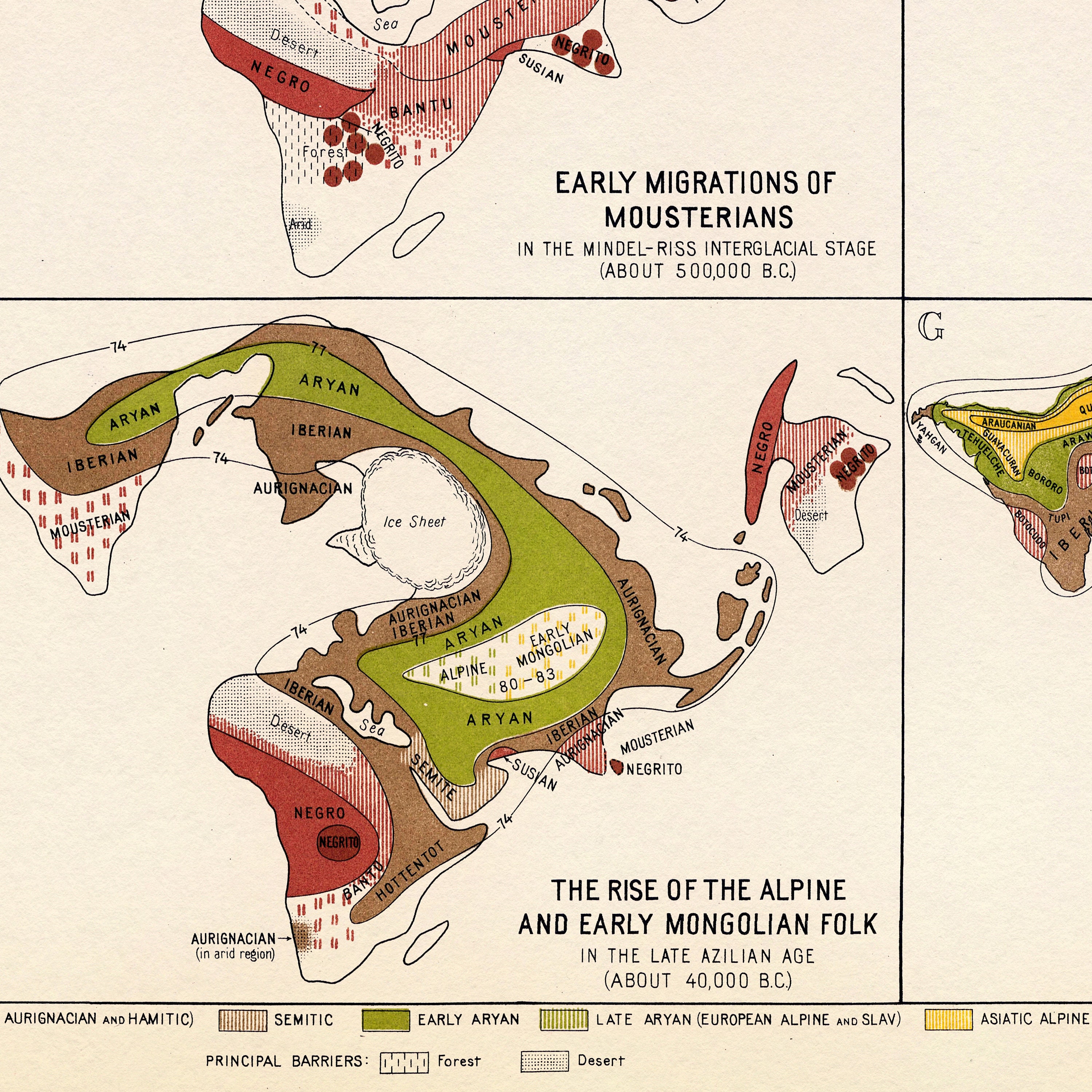 Prehistoric Migration Timeline Human Race Vintage Chart - Etsy