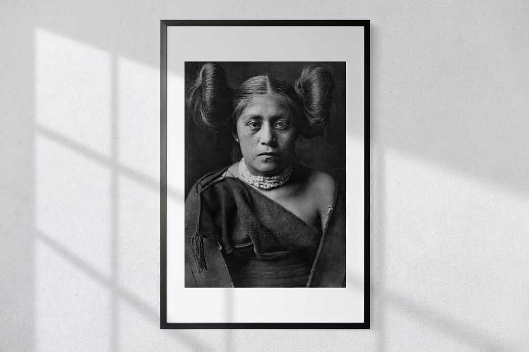 Native Americans: Tewa Girl - Vintage Black & White Photography Print ...
