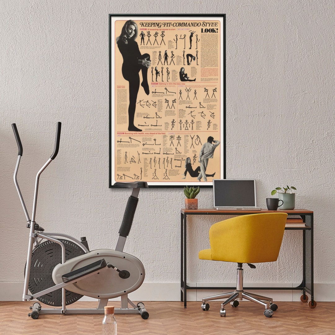 Exercise Poster for Women| Vintage Gym Wall Art| Exercise Print ...