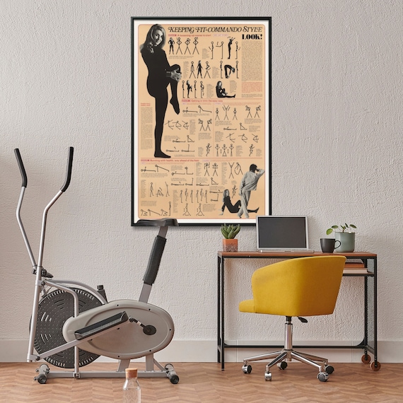 Exercise Poster for Women Vintage Gym Wall Art Exercise | Etsy