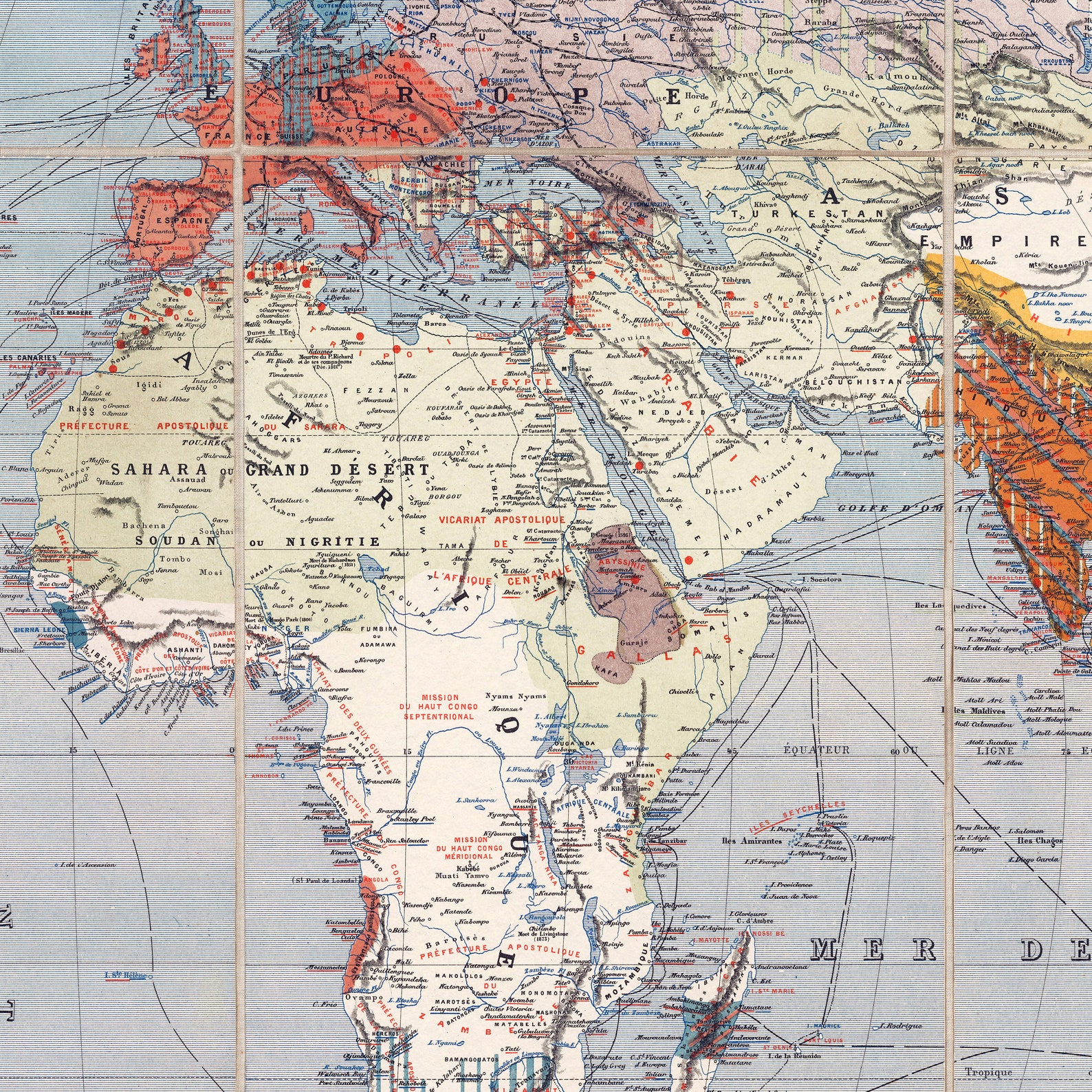 Vintage World Religions Map Print Religion & Beliefs | Etsy