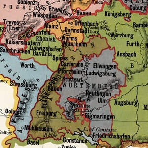 German Empire Vintage Map Print| WW1 Germany Map Poster| German History ...