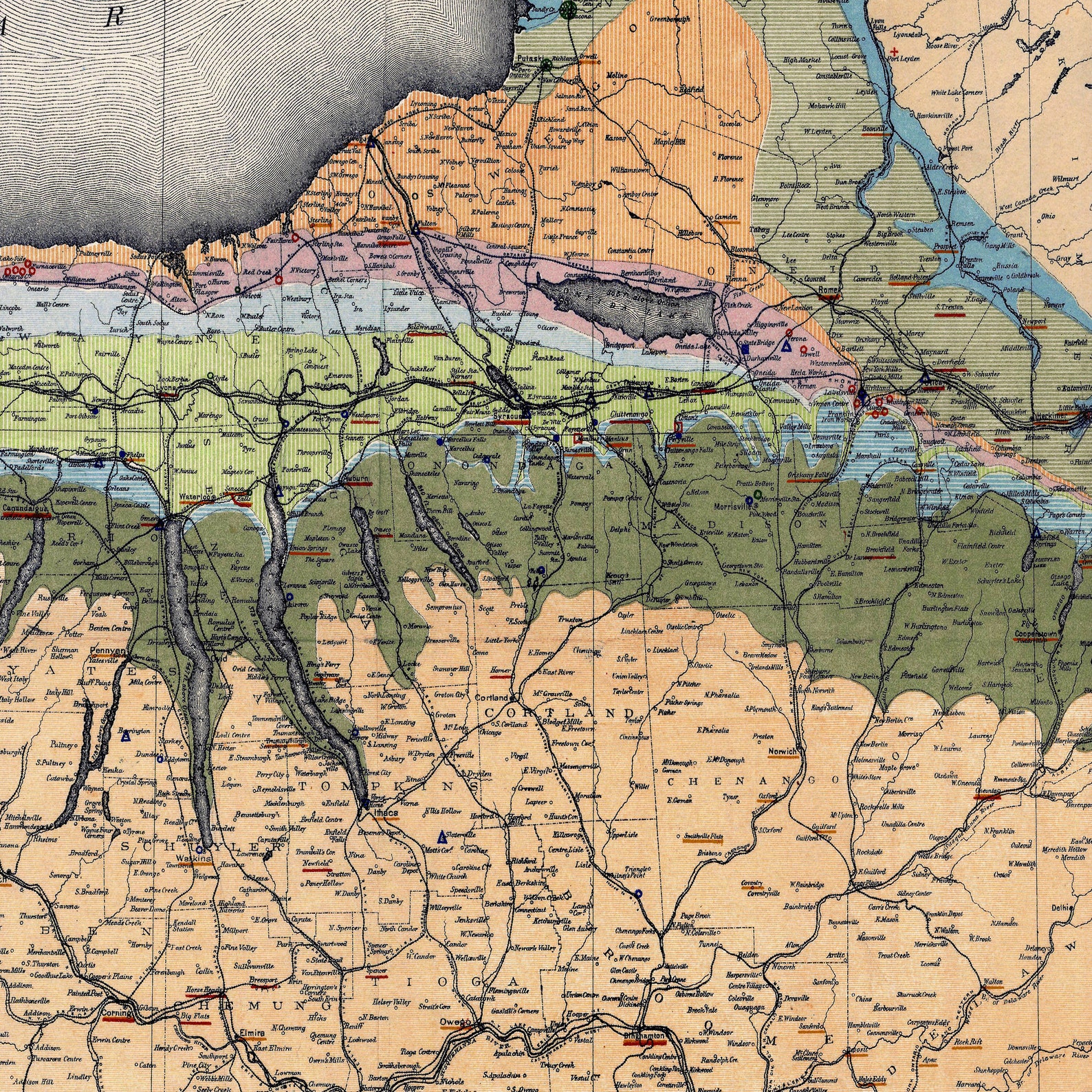 Geological Map New York Geologic Map of New York Science Map - Etsy