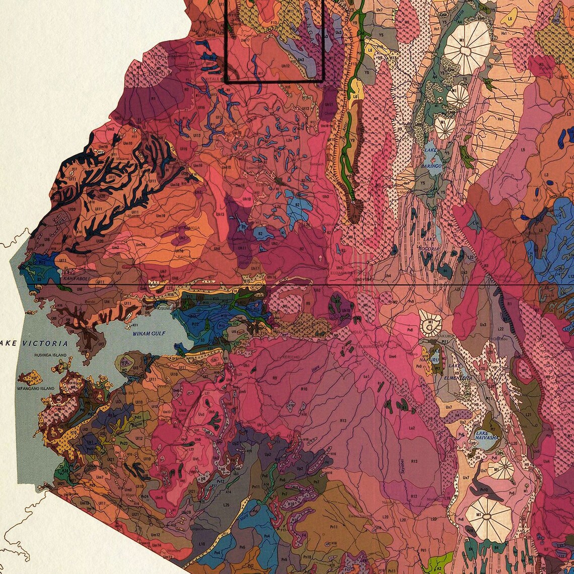 Kenya Map Soil Map of Kenya Geologic Map Kenya Art Gift | Etsy Canada