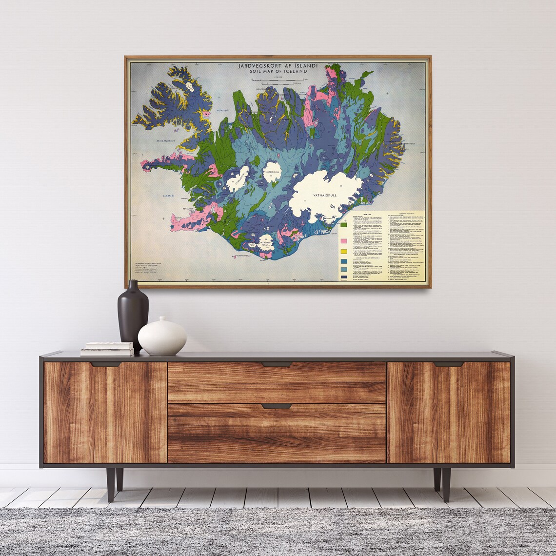 Iceland Map Soil Map of Iceland Geologic Map Iceland Wall - Etsy