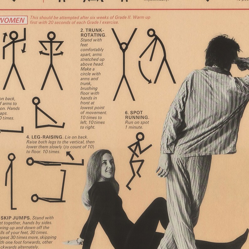 Exercise Poster for Women Vintage Gym Wall Art Exercise - Etsy