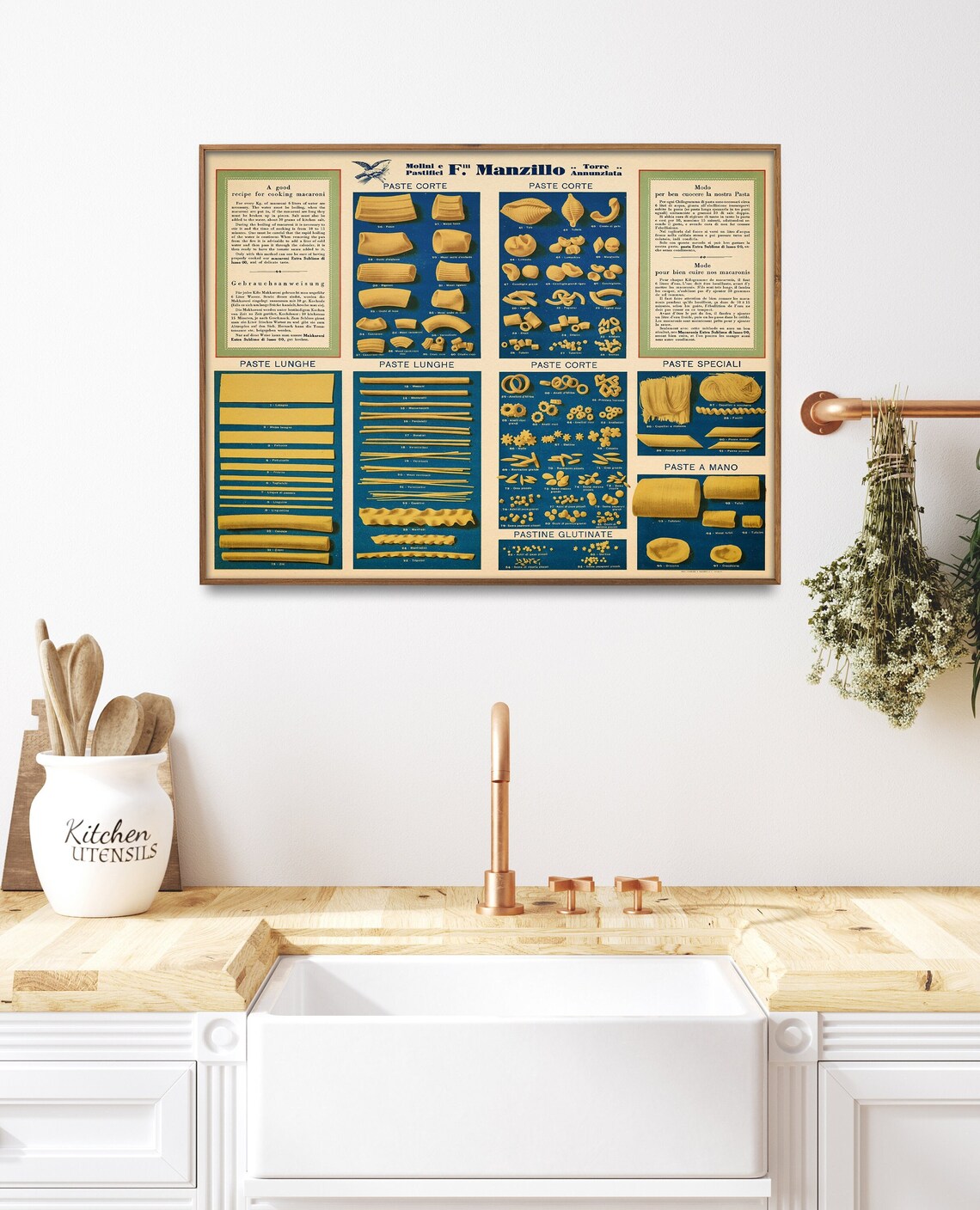 Vintage Pasta Advertising Poster Kitchen Wall Art Great Cook | Etsy