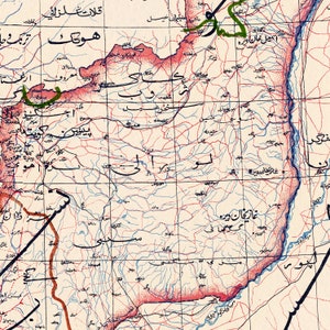 Pashtunistan Vintage Map Print, Pashto Language Map Poster, Land of ...