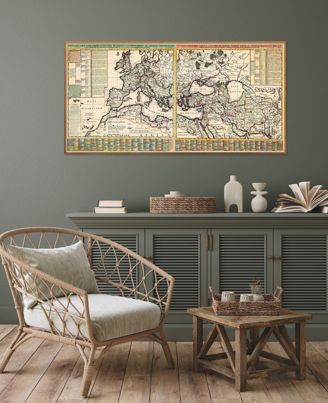 Roman Empire Vintage Map Print| Long & Narrow Map Poster| Wall Art Home ...
