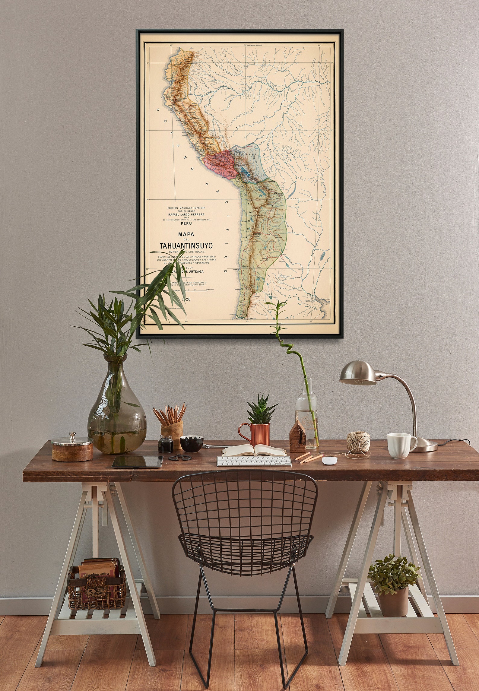 Inca Empire Vintage Map Print Inca Map Poster Peru Wall Art | Etsy