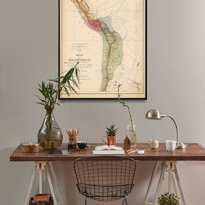 Inca Empire Vintage Map Print, Inca Map Poster, Peru Wall Art Home Gift ...