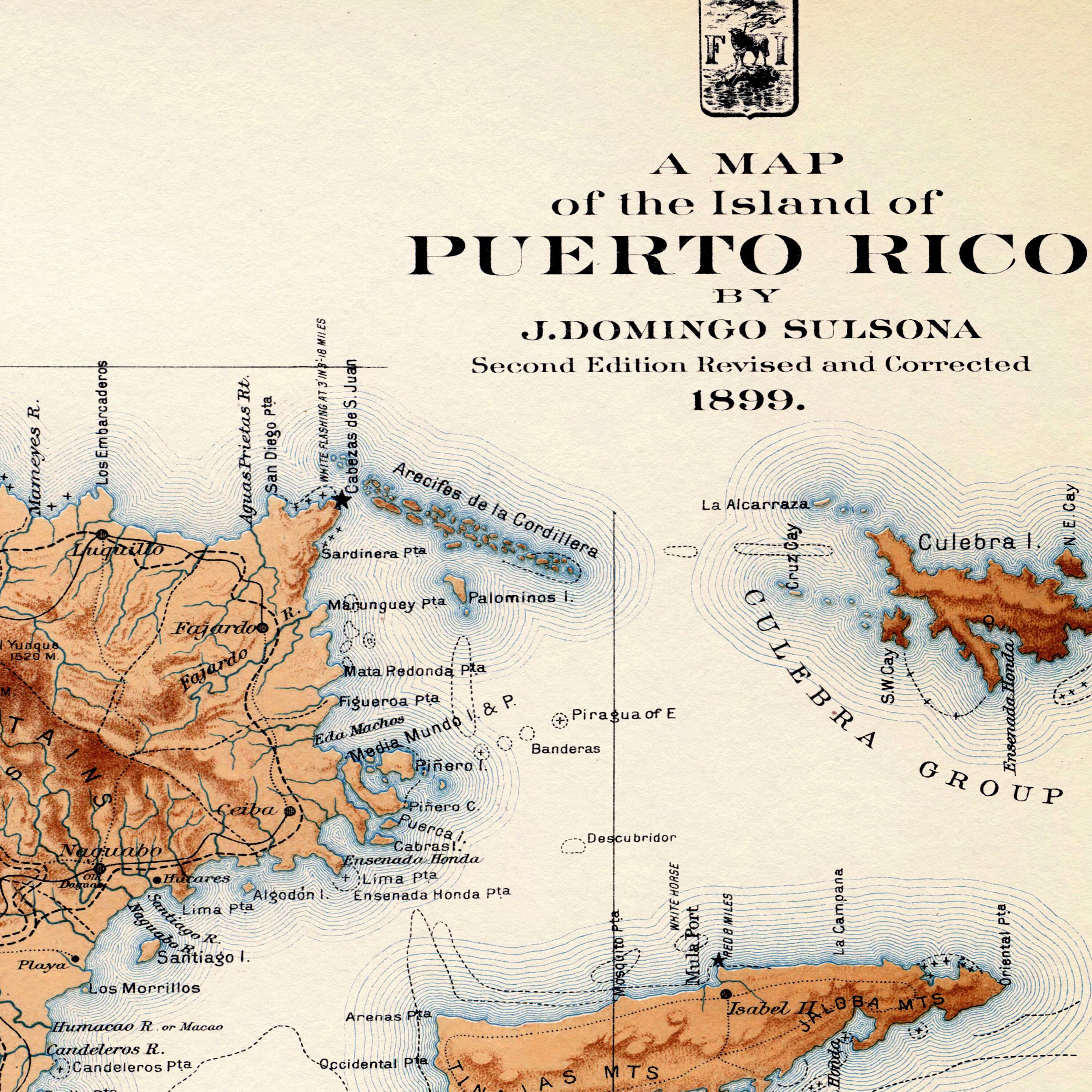 Old Map of Puerto Rico Puerto Rico Vintage Map Print Puerto - Etsy