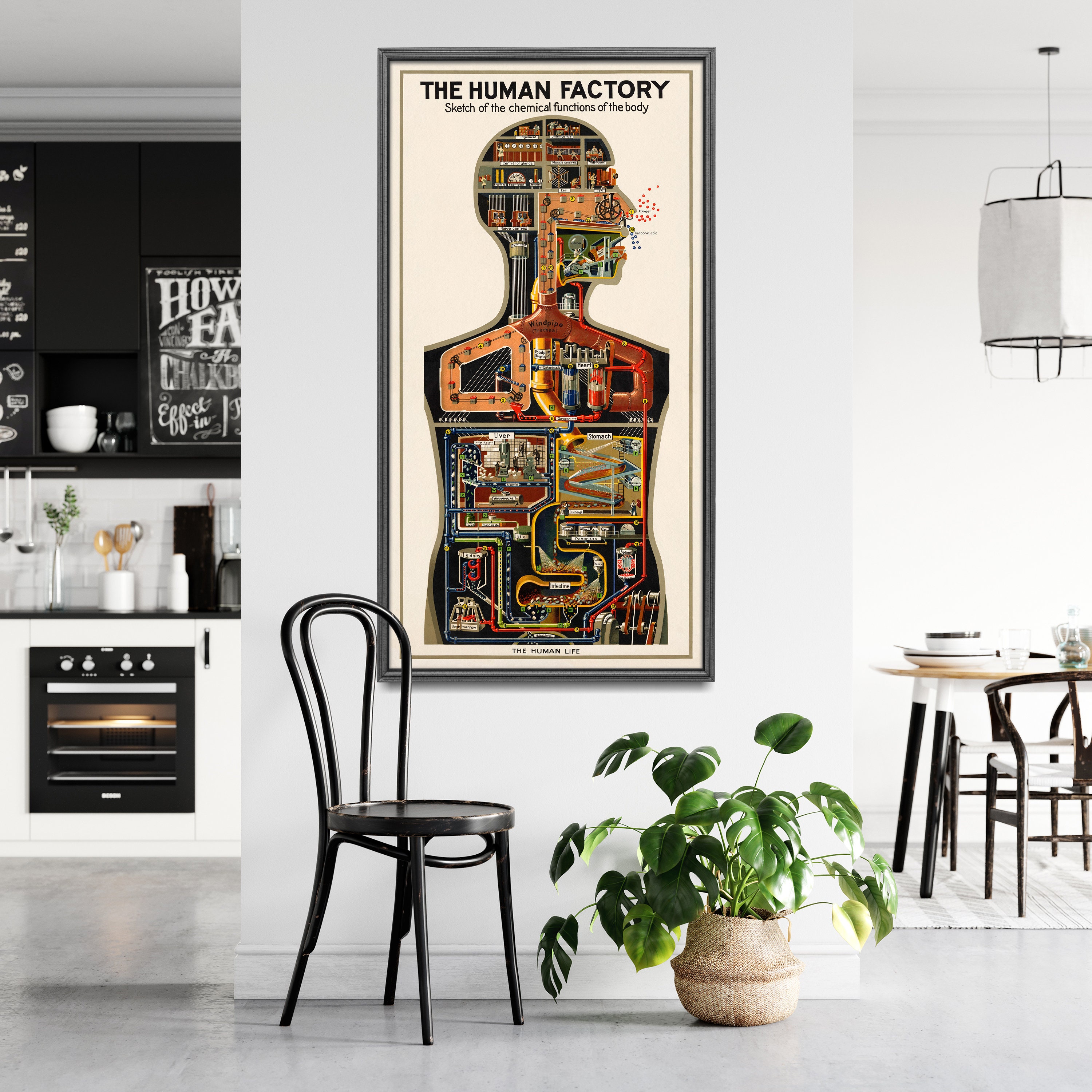 Human Body Vintage Industrial Poster Human Factory Print Mid | Etsy